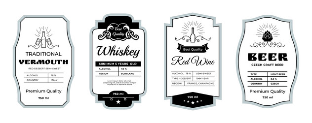 Alcohol borders Royalty Free Vector Image - VectorStock