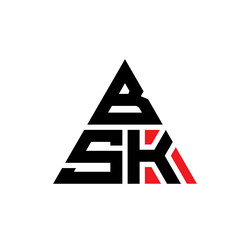 Bsk triangle letter logo design Royalty Free Vector Image