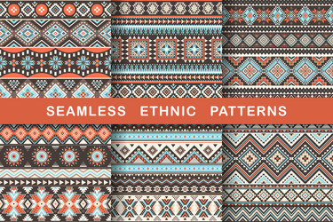 Ethnic ribbon patterns set Royalty Free Vector Image