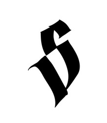 Letter s in gothic style alphabet the symbol Vector Image