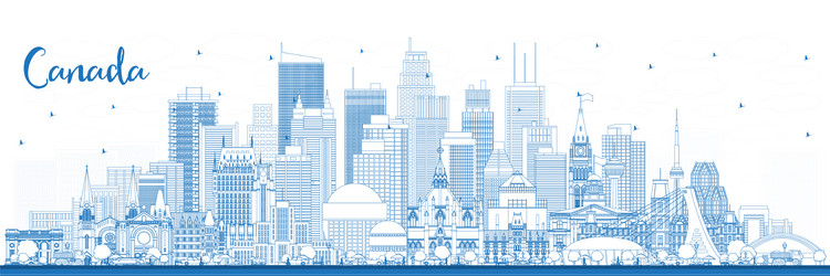 Canada line city Royalty Free Vector Image - VectorStock