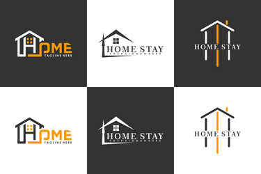 Collection of home stay logo design with simple Vector Image