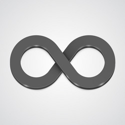 Circular infinity 3d logo metallic gradient Vector Image