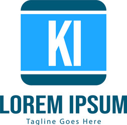 Initial ki logo template with modern frame Vector Image