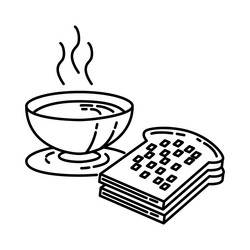 Mutabbaq icon doodle hand drawn or outline Vector Image