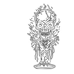 Zombie outline sketch Royalty Free Vector Image