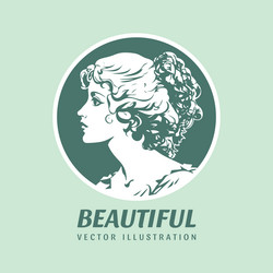 Beautiful girl head concept logo design woman Vector Image