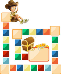 Boardgame design with colorful blocks and ladders Vector Image
