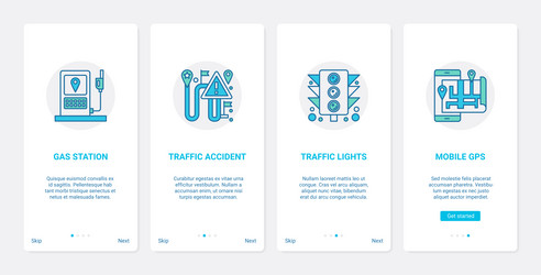 Gps navigation line service ux ui onboarding Vector Image