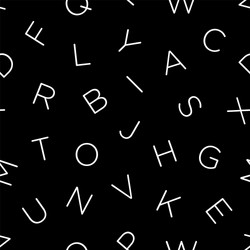 Abc or alphabet black white seamless pattern Vector Image