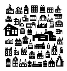 Set of silhouettes architecture Royalty Free Vector Image