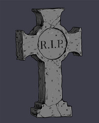 Headstone gravestone drawing Royalty Free Vector Image