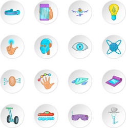 New technologies icons set cartoon style Vector Image
