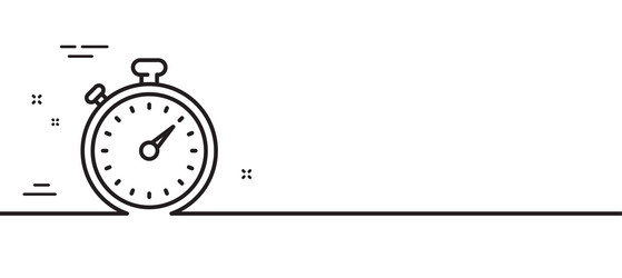 Timer line icon stopwatch sign Royalty Free Vector Image