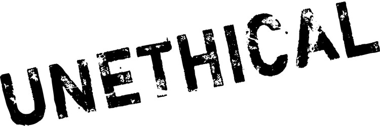 Unethical rubber stamp Royalty Free Vector Image