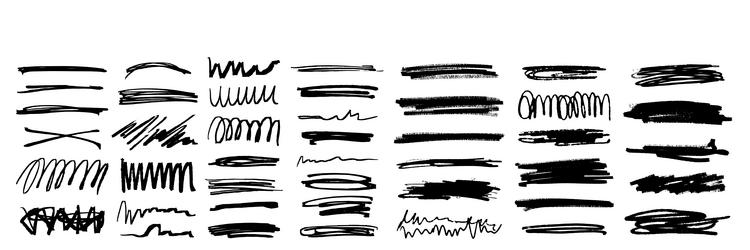 Charcoal scribble stripes and bold paint shapes Vector Image