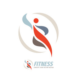 Abstract human figure logo design gym fitness Vector Image