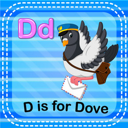 Flashcard letter d is for duck Royalty Free Vector Image