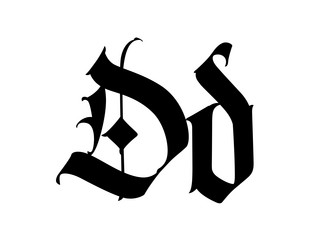 Letter d in gothic style alphabet symbol Vector Image