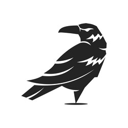 Raven logo template isolated brand identity icon Vector Image