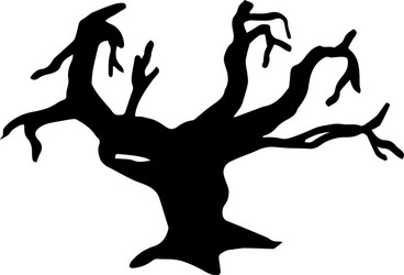Scary trees doodle set Royalty Free Vector Image