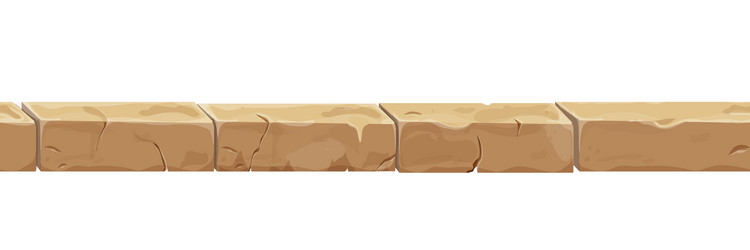 Stone brick border seamless ancient fence Vector Image