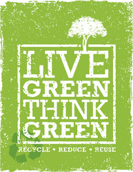Go green recycle reduce reuse eco poster concept Vector Image