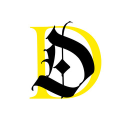 Letter d in gothic style alphabet the symbol Vector Image