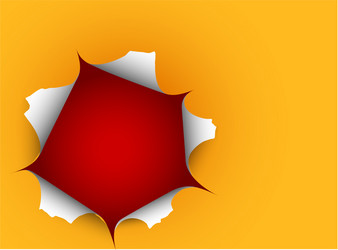 Big red hole on white wall Royalty Free Vector Image