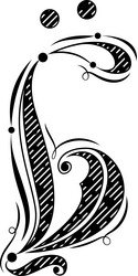 Russian swear letter vintage with intricate Vector Image