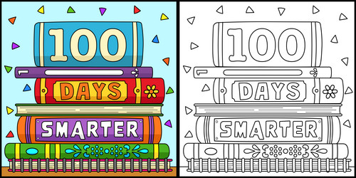100th day of school smarter coloring page for kids