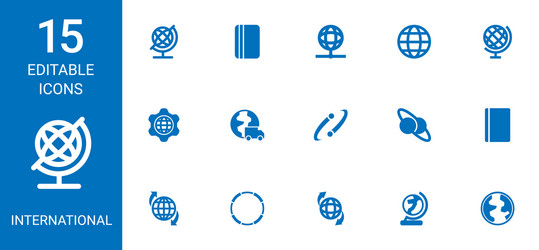 12 international icons Royalty Free Vector Image