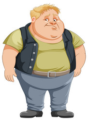 Fat male cartoon character Royalty Free Vector Image