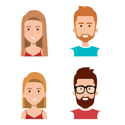 Peoples faces set Royalty Free Vector Image - VectorStock