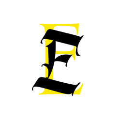 Letter e in the gothic style alphabet the symbol Vector Image