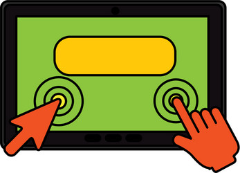 Tablet with cursor pointer Royalty Free Vector Image