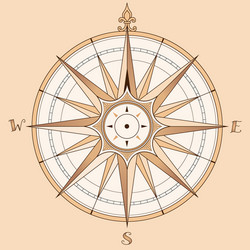 Vintage sun compass rose Royalty Free Vector Image