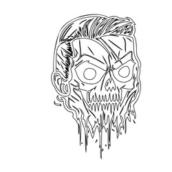 Zombie outline sketch Royalty Free Vector Image