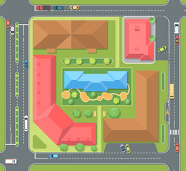 City top view town map seamless pattern Royalty Free Vector