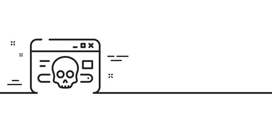 Cyber attack line icon ransomware threat sign Vector Image