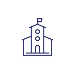 Municipal building icon city hall line Royalty Free Vector