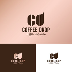 Coffee drops logo template set Royalty Free Vector Image