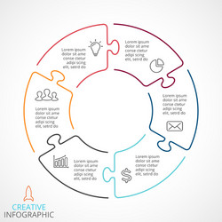 Circle arrows puzzle infographic cycle Royalty Free Vector