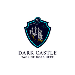 Vintage castle badge logo Royalty Free Vector Image