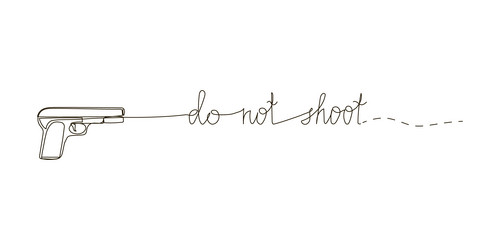 Do not shoot continuous line drawing one art Vector Image