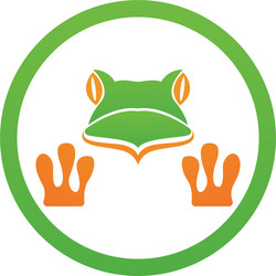 Green frog symbols logo and template Royalty Free Vector