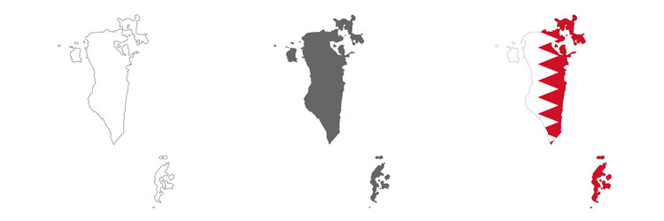 Highly detailed bahrain map with borders isolated Vector Image