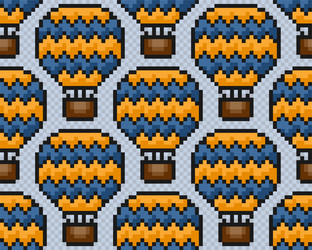 Pixel hot air balloon Royalty Free Vector Image