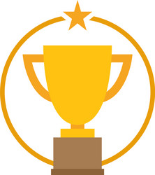 Golden template award trophy cartoon game icon Vector Image