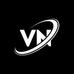 Vn v n letter logo design initial link Royalty Free Vector
